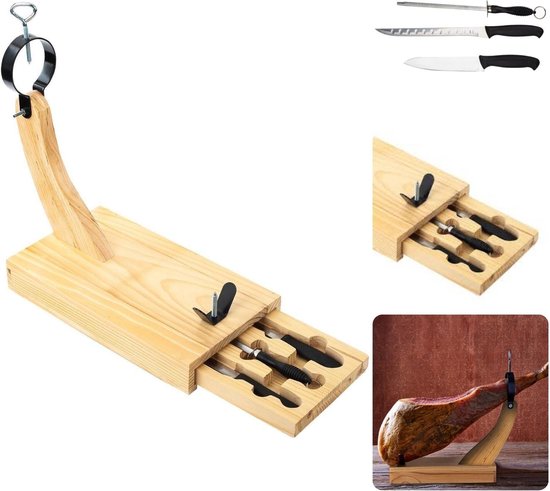 Cheqo® Luxe Hamhouder Set - Met Uitschuifbare Lade - 30 x 20 x 38 cm ...