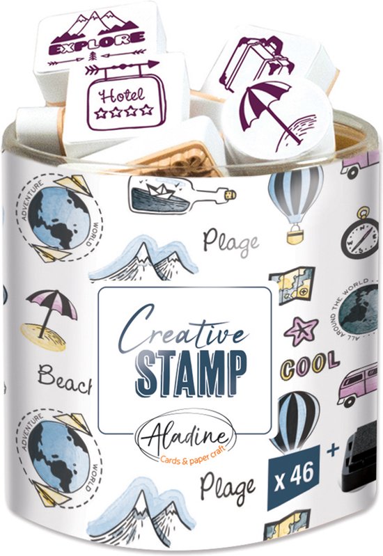 Aladine Aladine Stampo Stempel Set Vakantie 45 stuks | bol