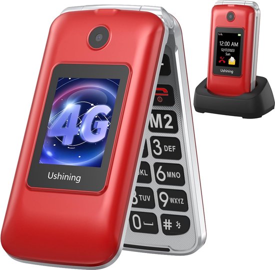 USHINING 4G Mobiele Telefoon voor Senioren: Eenvoudig, Betrouwbaar ...