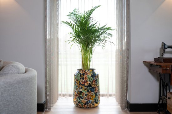 TS Collection Bloempot Berry blauw - Hoog, metaal & epoxy - 21x24 cm | bol