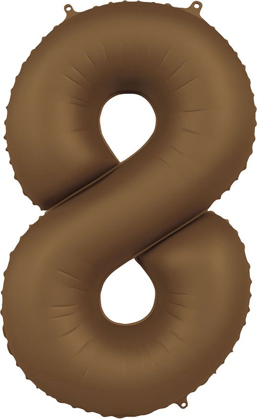 Folat - Ballon Aluminium Chiffre 8 Marron Chocolat - 86 cm | bol