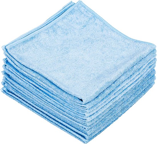 Professionele microdoek, 10 stuks, 40 x 40 cm, blauw, poetsdoeken met ...