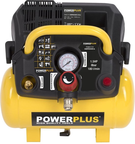 Powerplus POWX1721 Compressor - Luchtcompressor - 1100W - 8 bar ...