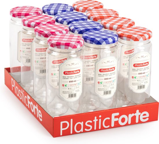 Plasticforte Weckpotten/inmaakpot set Classic - 4x - 450/650 ml ...