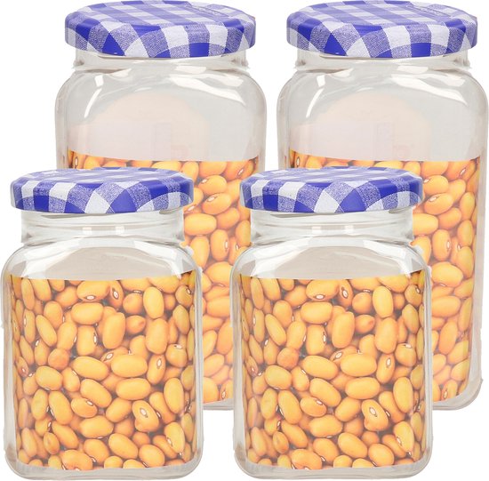 Plasticforte Weckpotten/inmaakpot set Classic - 4x - 400/600 ml ...