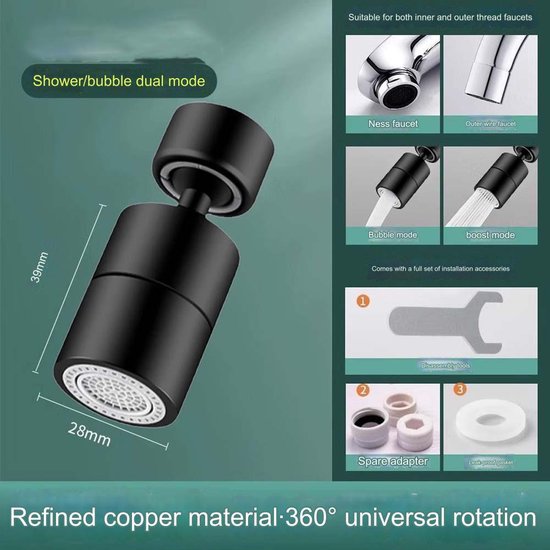 Kraankop - perlator-Kraan Filter - Kraan Opzetstuk - Waterbesparende ...