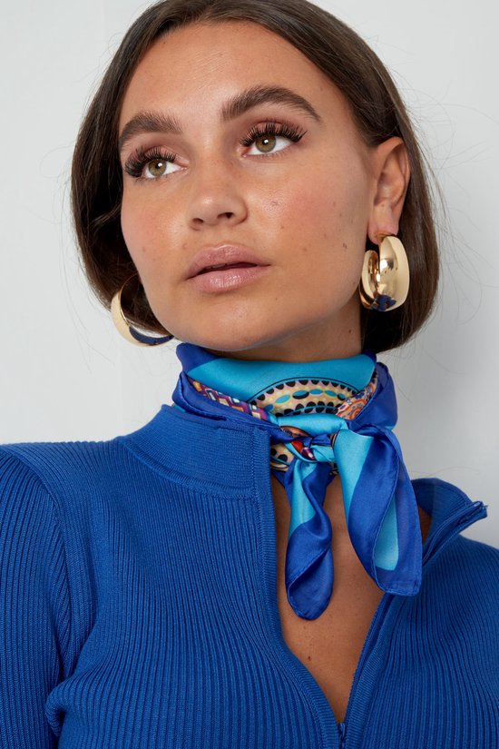 Sjaaltje - Blauw Multi - vierkant | bol