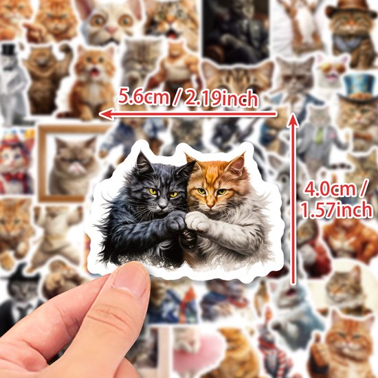 Mini katten boekstickers - Laptop stickers - plakstickers - 50 mini ...