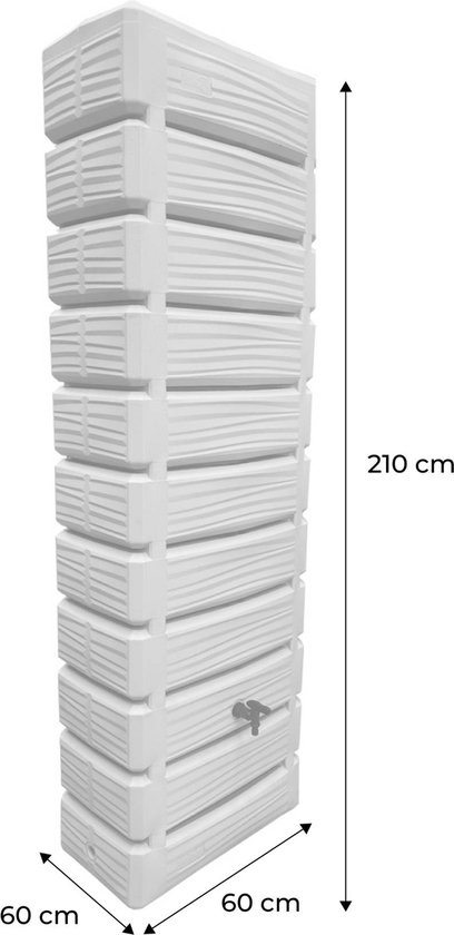 sweeek - 300l regenton voor wandmontage, uv-bestendig, inclusief deksel ...