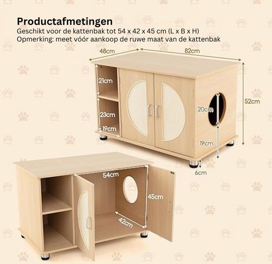 Kattenmeubel - Kattenbak Kast - Kattenkast - Kattenbench - Kattenkooi ...