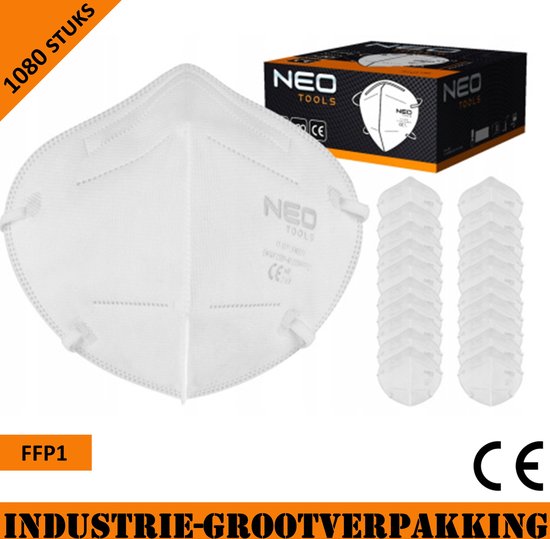 Neo Tools stofmasker halfgelaatsmasker - FFP1 - 5 laags - CE ...