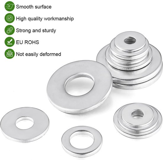 Sluitringen van roestvrij staal, 700 stuks platte borgringen met ...