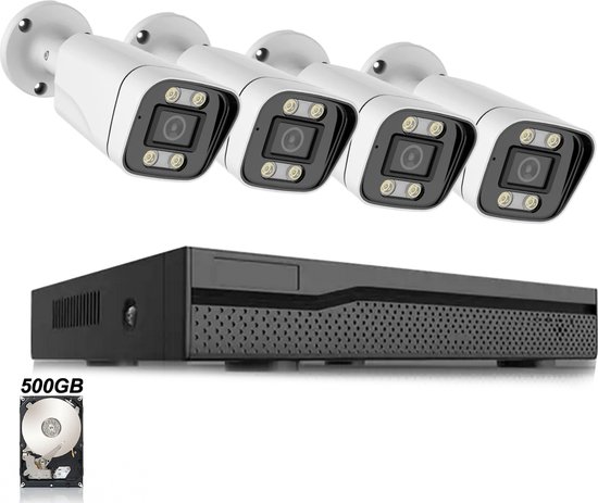 Teceye Compleet Camera Beveiliging Set met 4x POE Camera - Beveiligingscamera -... | bol