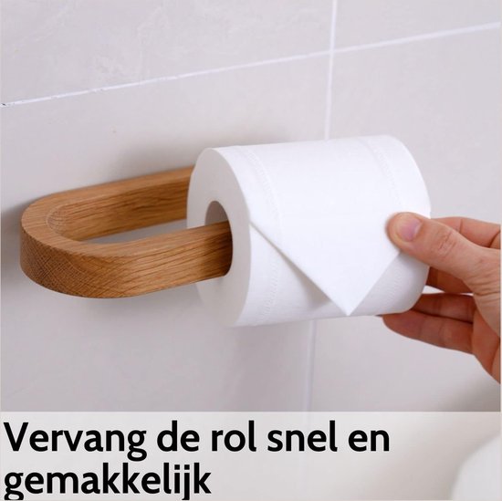 toiletpapierhouder zonder boren | toiletrolhouder hout | wc rolhouder ...