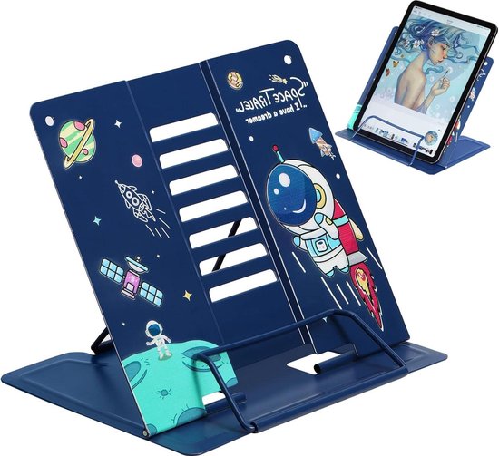 Desktop Book Stand Holder Collapsible Ergonomic Bookstand with Paper ...