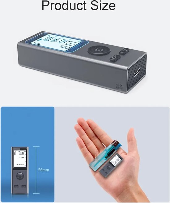 30M Mini Laser Afstandsmeter - Digitale Meetlint - Laser Liniaal ...