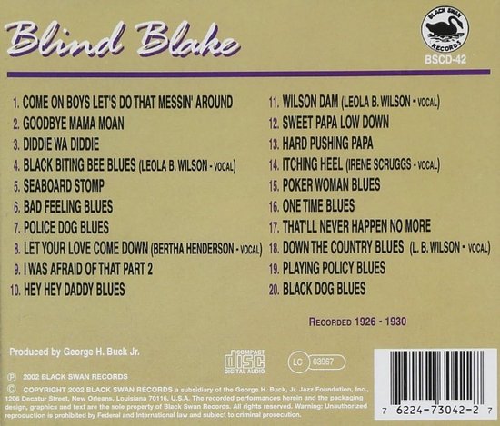 Blind Blake - Blind Blake (CD), Blind Blake | Muziek | bol