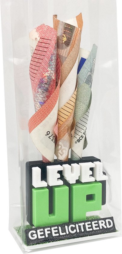 Kadogeld.nl Level UP - Grappig geld cadeau geven - 3D-geprint miniatuur ...