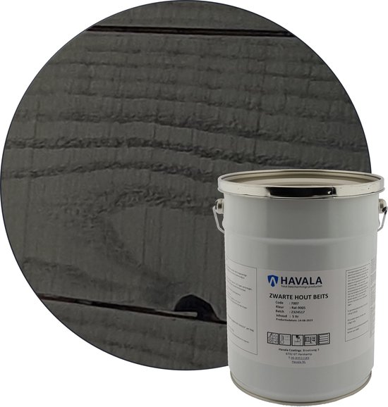 Havala Zwarte Tuinhoutbeits 7007 - 5 Liter- Tuinhuis beits dekkend ...