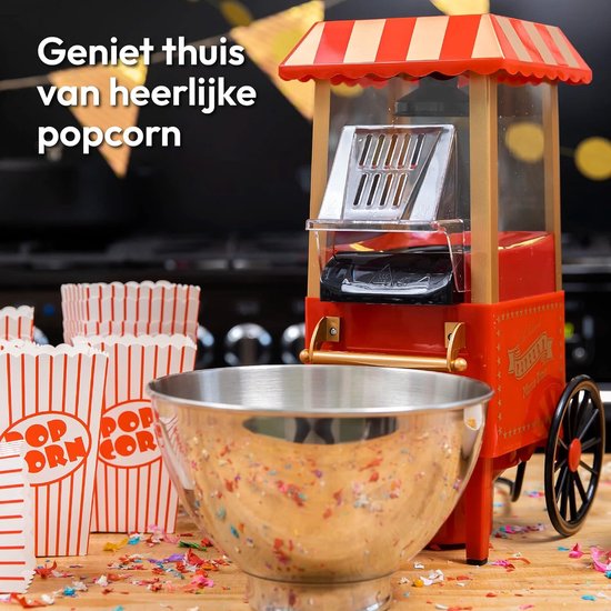 Popcorn Machine | Klassieke Popcorn Maker | Hete Lucht, Vetvrij | 39 x 24 cm | bol