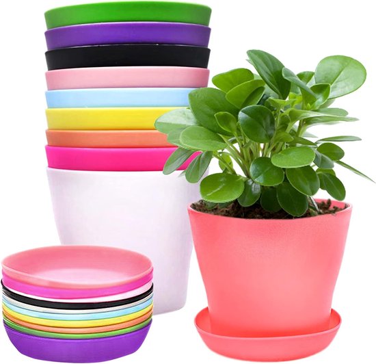 10 stuks kleurrijke plastic bloempotten, mini-plantenpotten, kunststof ...