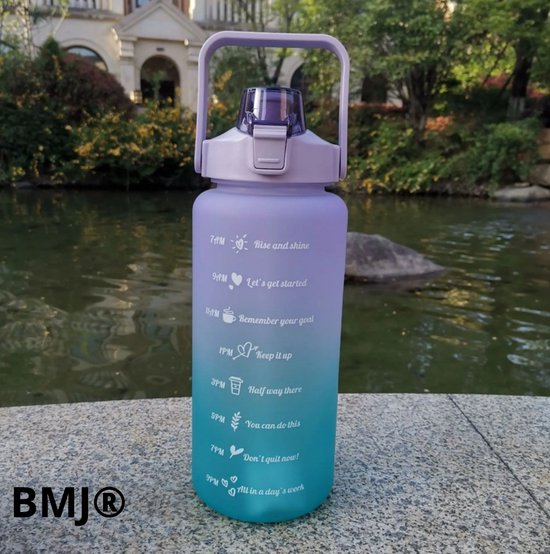 BMJ® Grote Waterfles met Tekst - Drinkfles 2L - Waterfles met ...