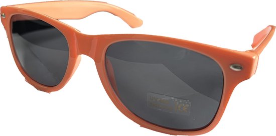 Nerd bril licht oranje met zwart glad | bol