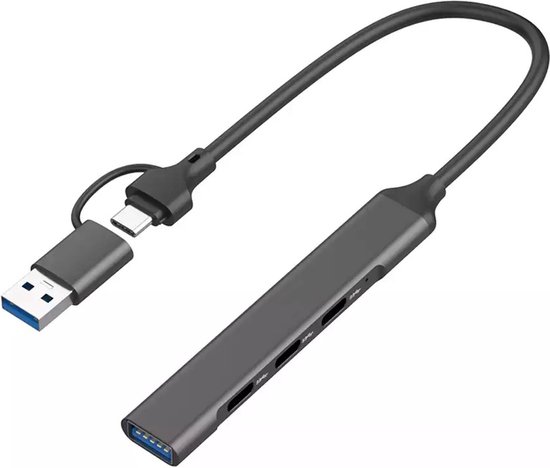 USB 3.0 + USB-C hub Laptop Computer adapter naar 3 x Type-C poorten ...