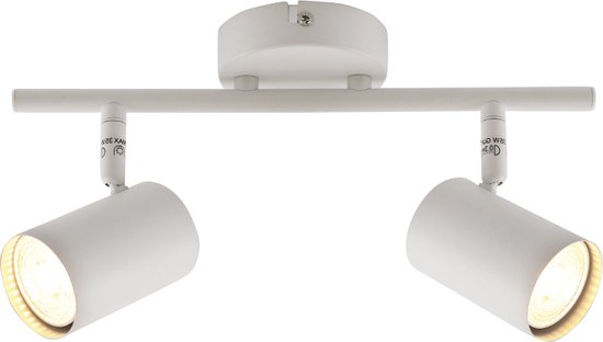 Olucia Elena - Moderne Plafondspot - 2L - Metaal - Wit - Rechthoek | bol