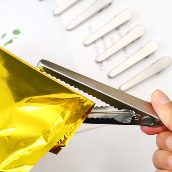 Roestvrijstalen sluitclips voor zakjes, 12 stuks, metalen sluitklemmen ...