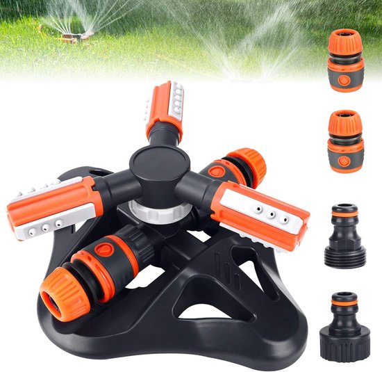 Tuinsproeier, Automatische 360 Graden Roterende Gazonwatersproeier 3 ...