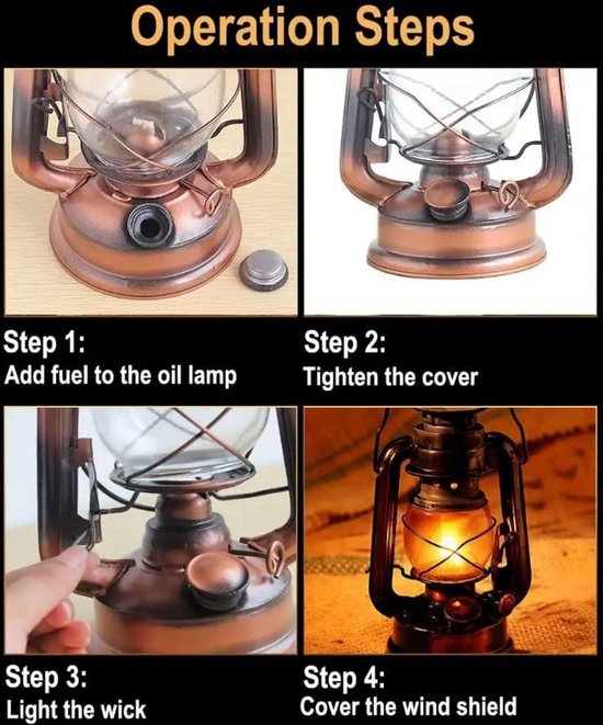 Olielamp - Tafellamp Petroleum - Olielamp Tuinlantaarn - Modern ...