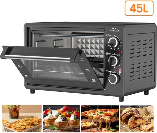 SMH LINE® Vrijstaande Oven - 45L - 1800W - Camping oven - Convectie Mini Oven -... | bol