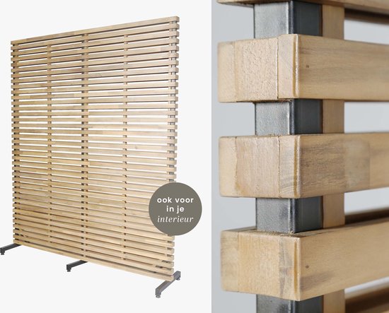 Normin Roomdivider - Tuinscherm divider van Acaciahout - Naturel | bol