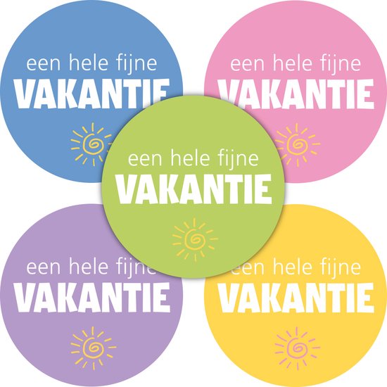 Sluitsticker - Een hele fijne vakantie - Sticker - Sluitzegel – 5 ...