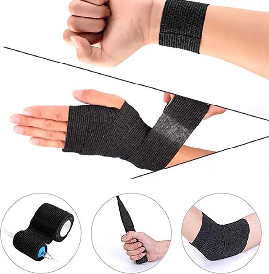 Zelfklevend verband - Blauw - 3 STUKS - Elastisch - Bandagetape ...