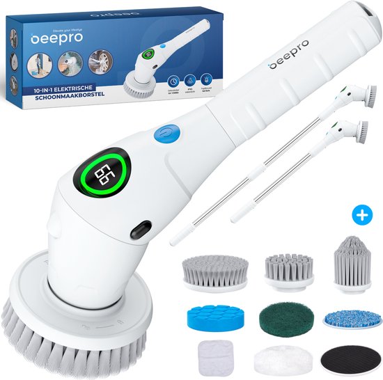 Beepro® Elektrische Schoonmaakborstel - Elektrische Schrobber - Schrobborstel - Voor... | bol