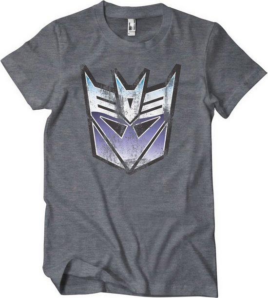 Transformers Distressed Decepticon Shield T-Shirt Dark/Heather-L | bol