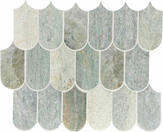 Natuursteen steenstrip mozaïektegel - Green marble tears-Leno-Deco | bol