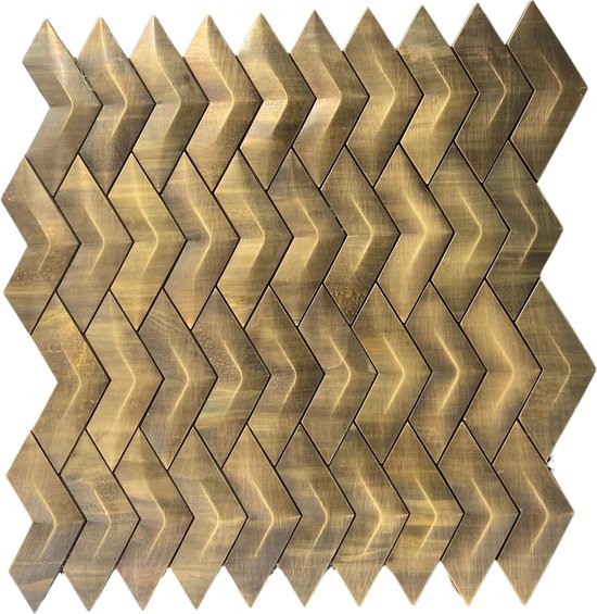 Koper steenstrip mozaïektegel - Triangle copper-Leno-Deco | bol