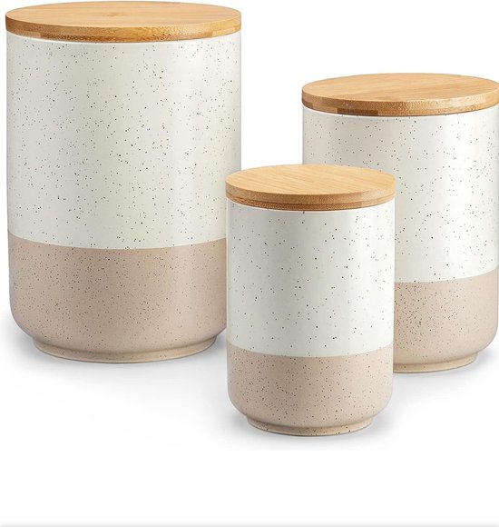 Keramische Voorraadpotten (3 delig). Keramische opbergpotten ...