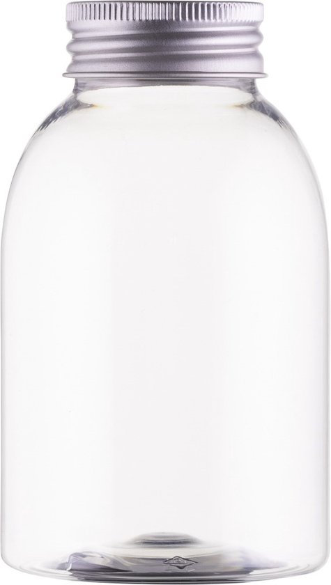 Lege Plastic Fles 250 ml PET - transparant - met aluminium dop - set ...