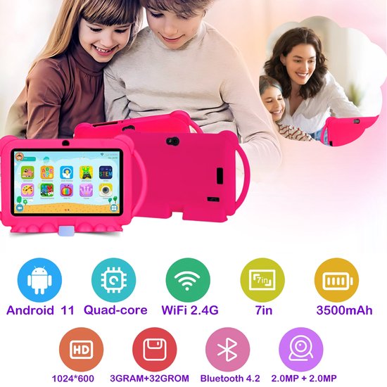 BronStore® Kindertablet - 7 Inch Beeldscherm - Kinder Tablet Vanaf 3 ...