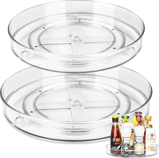 Lazy Susan Kast Organiser, 2 Stuks Spinning Storage Organizer Keuken ...