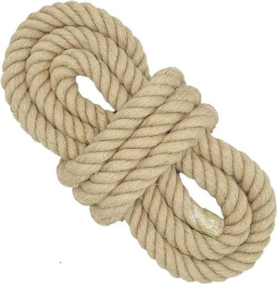 12mm*30m Dik jute touw, 4 strengen gedraaid schommeltouw, Zwaar ...