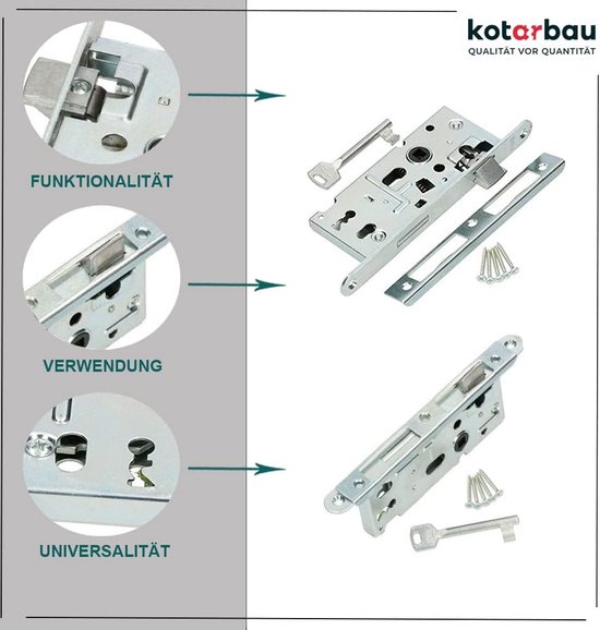 Insteekslot 72/40 mm voor bontebaardsleutel universeel deurslot ...
