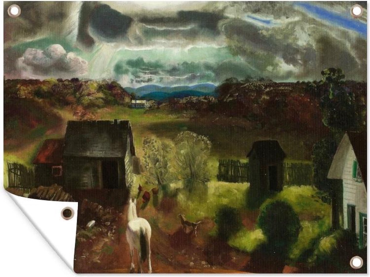 Muurdecoratie buiten Het witte paard - Schilderij van George Wesley ...