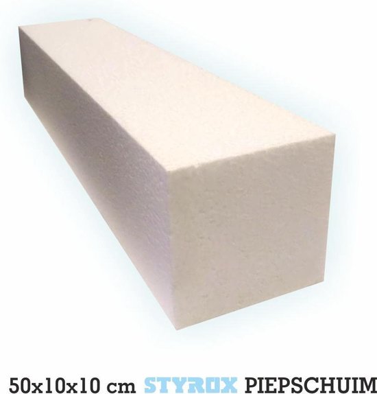 Piepschuim blok 50 x 10 x 10 cm - hobby - doe het zelf - blok - balk | bol