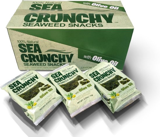 Sea Crunchy nori zeewier snack olijf olie doos 12 x 10g | bol