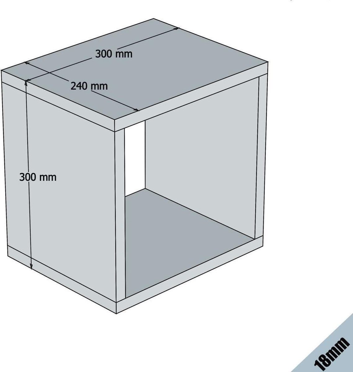 Milloni wandkast - 5 stuks kasten - Box - Boekenplank - MDF - Hangkast ...